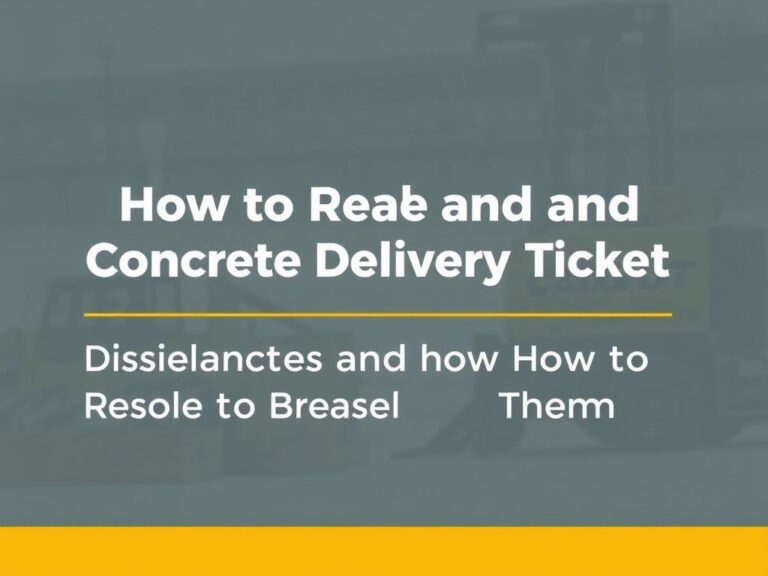Concrete Delivery Ticket (Batch Ticket): How to Read & Understand